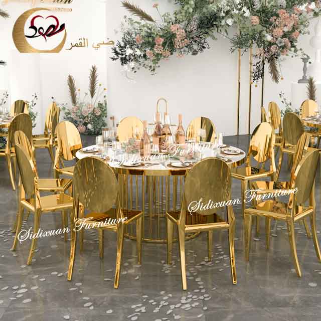 Round Banquet Tables With White Mdf Top - Selling